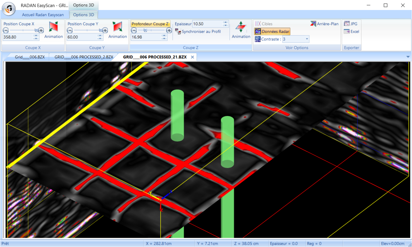 Radan 7 - Logiciel pour EasyScan - radar de structures béton
